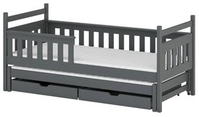 Dětská postel 80 cm DORIA (s roštem a úl. prostorem) (grafit). 1013014