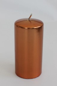 Měděná metalická svíčka válec 14cm