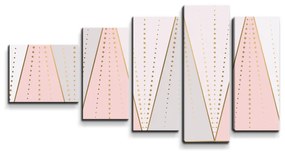 Sablio Obraz - 5-dílný Růžovošedé jehlany - 100x60 cm