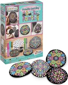 GRAFIX Malování na kamínky Mandala Sparkling / Kreativní sada / 3 kamí