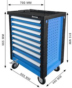Sherman Dílenská skříň na nářadím 6/8 - Modrá
