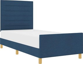Rám postele s čelo Modrá 90 x 190 cm textil 3344619