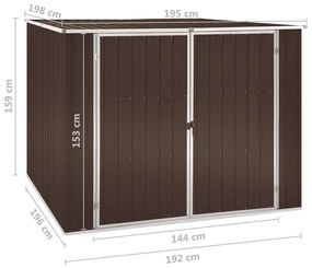 vidaXL Marketos Zahradní přístřešek hnědý 195 x 198 x 159 cm pozinkovaná ocel