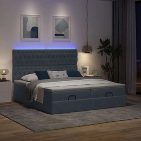 Osmanský rám postele s matracíes tmavě šedá 180x200cm samet 3314640
