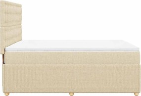 Box spring postel s matrací krémová 140x200 cm textil 3292098
