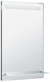 Aqualine - Zrcadlo s LED osvětlením 50x80 cm a poličkou, chrom ATH52