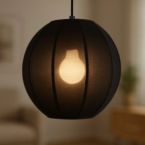 Závěsné svítidlo Dana, 1x černé textilní stínítko, b