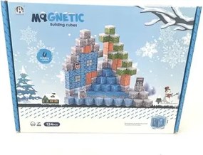 Magnetická stavebnice kostky Zima / Stavebnice / 124 dílků / od 3 let