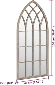 Zahradní zrcadlo pískové 100 x 45 cm železo do exteriéru 318341