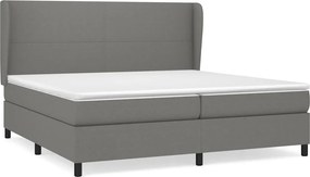 Box spring postel s matrací tmavě šedá 200x200 cm textil 3127830