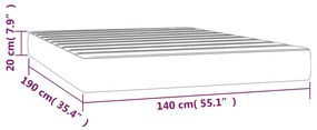 Taštičková matrace šedá 140 x 200 x 20 cm umělá kůže - Default Title