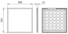 LED panel PILA RC007B LED40S/840 PSU I W60L60 NOC 40W 4000lm 4000K neutrální bílá