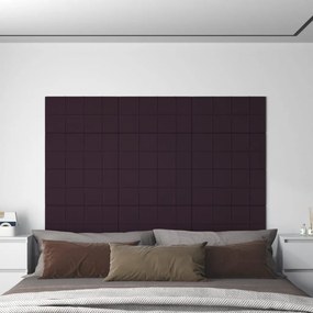 Nástěnné panely 12 ks fialové 60 x 30 cm textil 2,16 m²,  344078