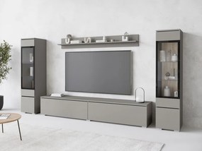 Nábytek do obývacího pokoje Sawoti II, Barva: šedé palladium, Osvětlení: bez osvětlení