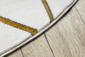 Dywany Łuszczów, Kusový koberec Emerald geometric 1012 cream and gold kruh, 200x200 (průměr) kruh, bílá, ložnice