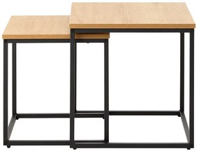 Sada odkládacích stolků Valenzuela 50 cm vzor dub