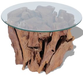 Konferenční stolek masivního teak naplavené dřevo 60 cm 243474