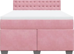 Box spring postel s matrací růžová 160x200 cm samet 3288671