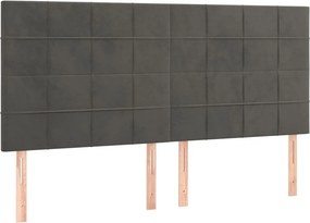 Box spring postel s matrací tmavě šedá 200x200 cm samet 3137864