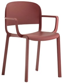 OnaDnes -20% Pedrali Červená plastová jídelní židle Dome 265 s područkami