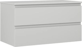 Mexen Orio, koupelnová skříňka 90 cm s horní deskou, 2 zásuvky, šedá matná, 91A10-09047-2-BFFC62
