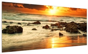 Obraz moře zalitého sluncem (100x40 cm)