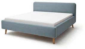 Modrošedá čalouněná dvoulůžková postel 160x200 cm Mattis – Meise Möbel