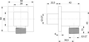 Sapho vývod sprchy hranatý zlatá matná 1205-02GB