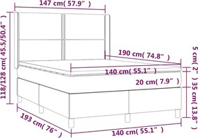 Box spring postel s matrací černá 140 x 190 cm textil 3131347