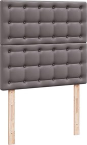 Box spring postel s matrací šedá 100x200 cm umělá kůže 3293010