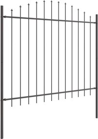 Zahradní plot WOERDEN 4 ks 170 x 190 cm Práškově lakovaná ocel 3360109