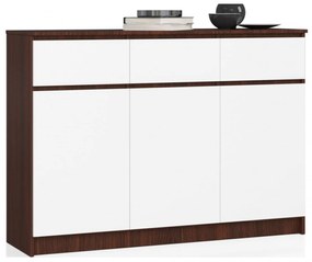 Komoda K140 3D3SZ wenge/bílá