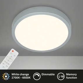 Briloner 3704-014-LED Stmívatelné stropní svítidlo RUNA LED/22W/230V stříbrná+DO