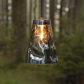 Designové skleněné svítidlo Element Natural Barva objímky: Zlatá, Dřevodekor: Bílý, Sklo: Pokované modře