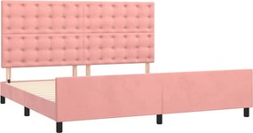 Rám postele s čelem růžový 200x200 cm samet 3126024