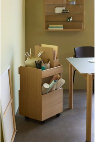 Servírovací stolek na kolečkách v dekoru dubu 35x40 cm Forma – Hübsch