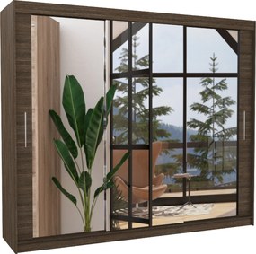 ADRK Furniture Skříň s posuvnými dveřmi a zrcadlem CHESTER 250 ADRK-SW-CHE-CH-250