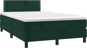 Box spring postel s matrací tmavě zelená 120x190 cm samet 3269840