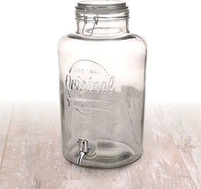 Skleněná nádoba s kohoutkem na limonádu, 8 L