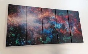 5-dílný obraz nekonečná galaxie - 200x100 cm