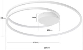 Brilagi- LED Stmívat. stropní svítidlo TWISTER LED/105W/230V pr. 100 cm bílá+DO
