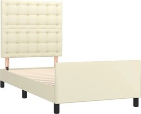Rám postele s čelem krémový 80 x 200 cm umělá kůže 3125539