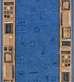 Associated Weavers, Protiskluzový běhoun na míru Jena 77, šíře 100 cm, modrá, chodba / předsíň