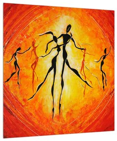 Orientální obraz tančících osob (40x40 cm)