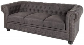 Noble Home Trojmístná taupe pohovka Chesterfield