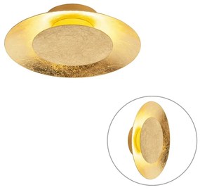 Stropní lampa ve stylu art deco zlatá / mosazná vč. LED - slunce