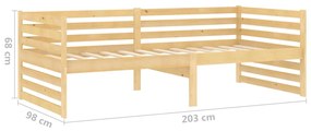 Válenda s matrací 90 x 200 cm masivní borové dřevo,  3083629
