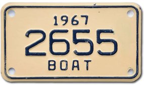 Americká SPZ Boat 1967 Creamy 2655
