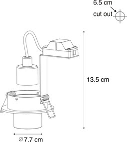 Moderní zapuštěné bodové svítidlo tmavě šedé GU10 35 mm kulaté otočné - Installa