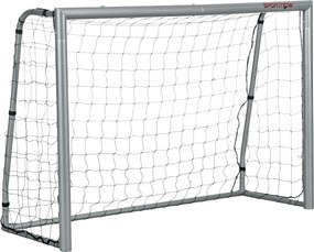 SPORTNOW Fotbalová brána s PE síťovinou, fotbalová brána pro děti i dospělé, 240 x 85 x 160 cm, ocel, PE, pro zahradu, fotbalový trénink, šedá | Aosom